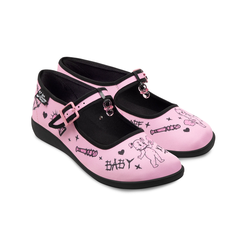 Chocolaticas® Baby Riot Women's Mary Jane Flat – Hot Chocolate Design