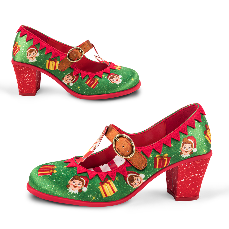 Chocolaticas® Mid Heels Elf Women's Mary Jane Pump – Hot Chocolate Design