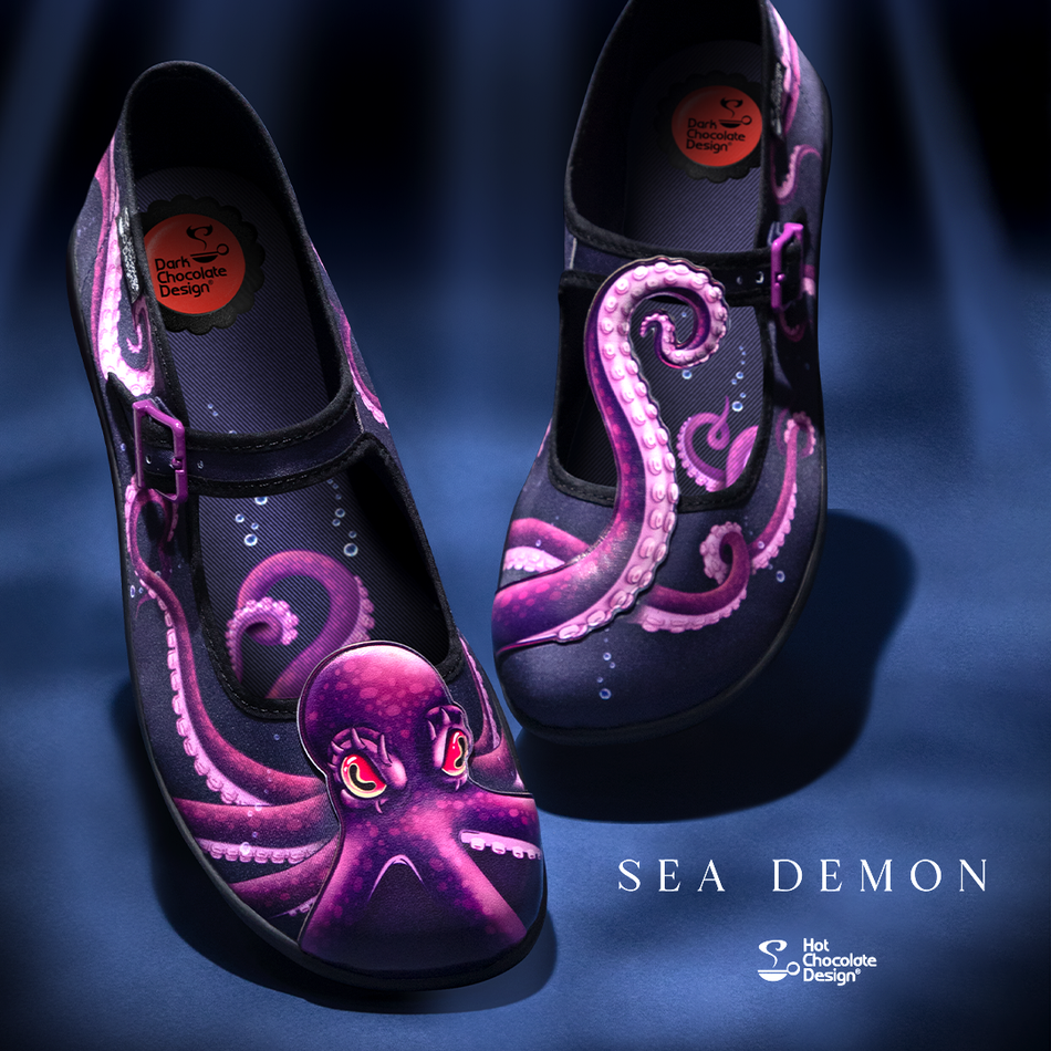 Chocolaticas® Sea Demon Women's Mary Jane Flat – Hot Chocolate Design